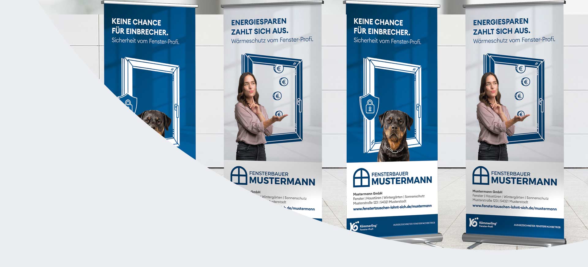 Messe Roll-Ups für Fensterbauer | Kömmerling Partnerprogramm